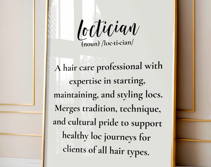 Loctician Definition Print: Hair Salon Wall Art (digital Download) - Etsy