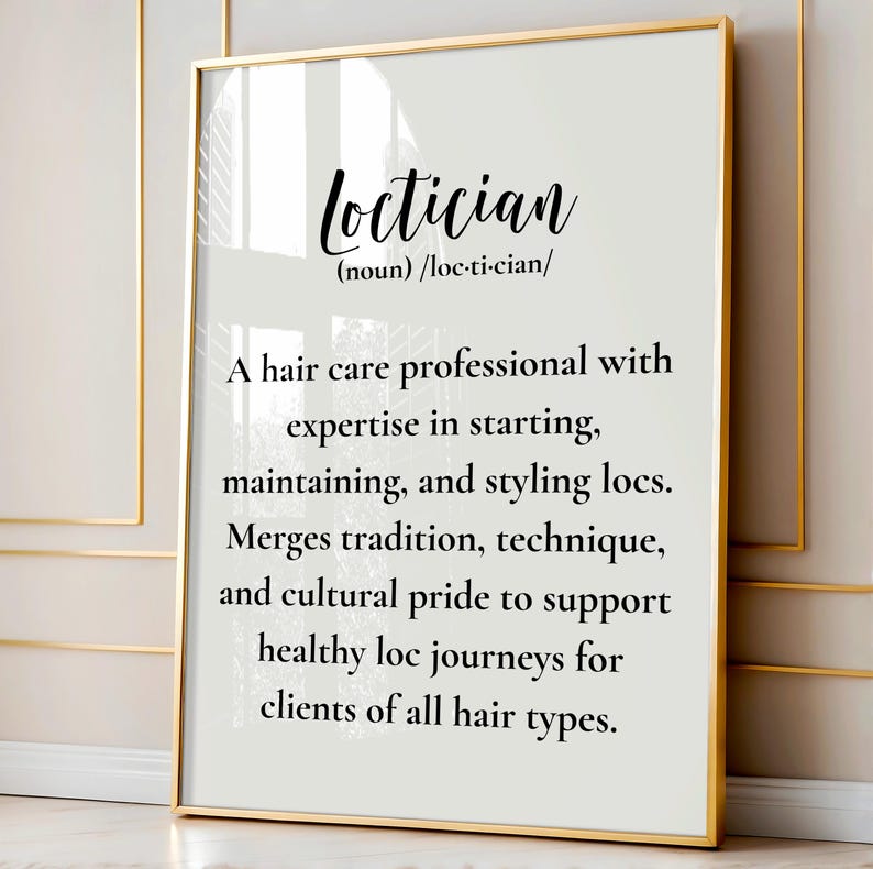 Loctician Definition Print: Hair Salon Wall Art (digital Download) - Etsy