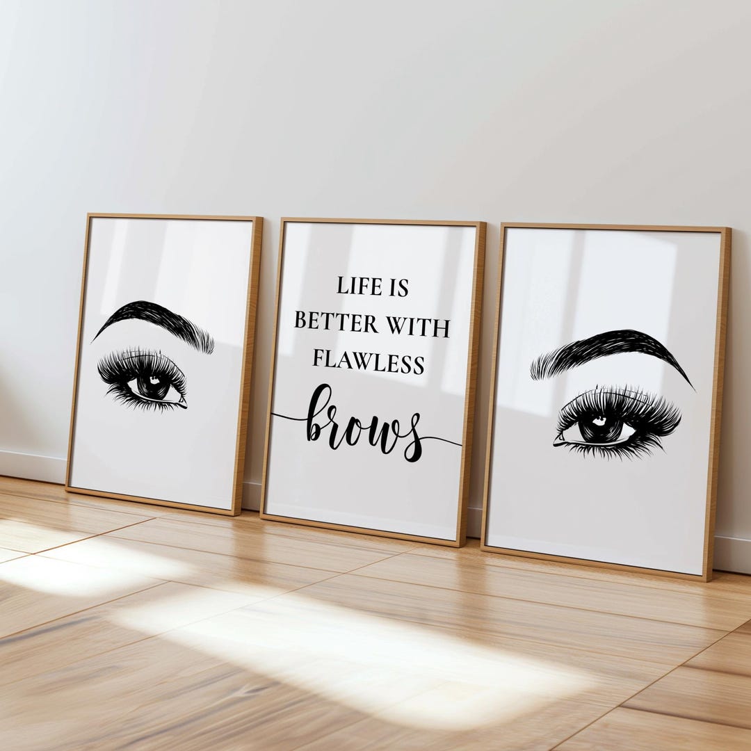 Eyebrow Studio Wall Art Set: Brow Prints, Salon Decor (digital Download ...