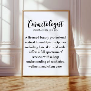 Cosmetologist Definition Art Print: Hair Salon Wall Decor (digital ...
