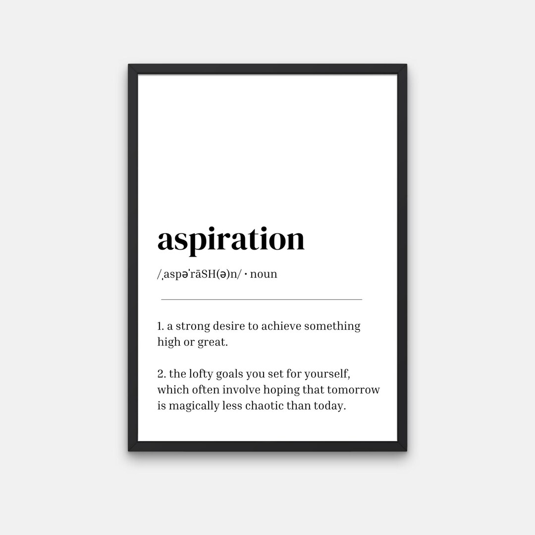 Aspiration Definition Printable Wall Art, Workplace Poster, Office Wall ...