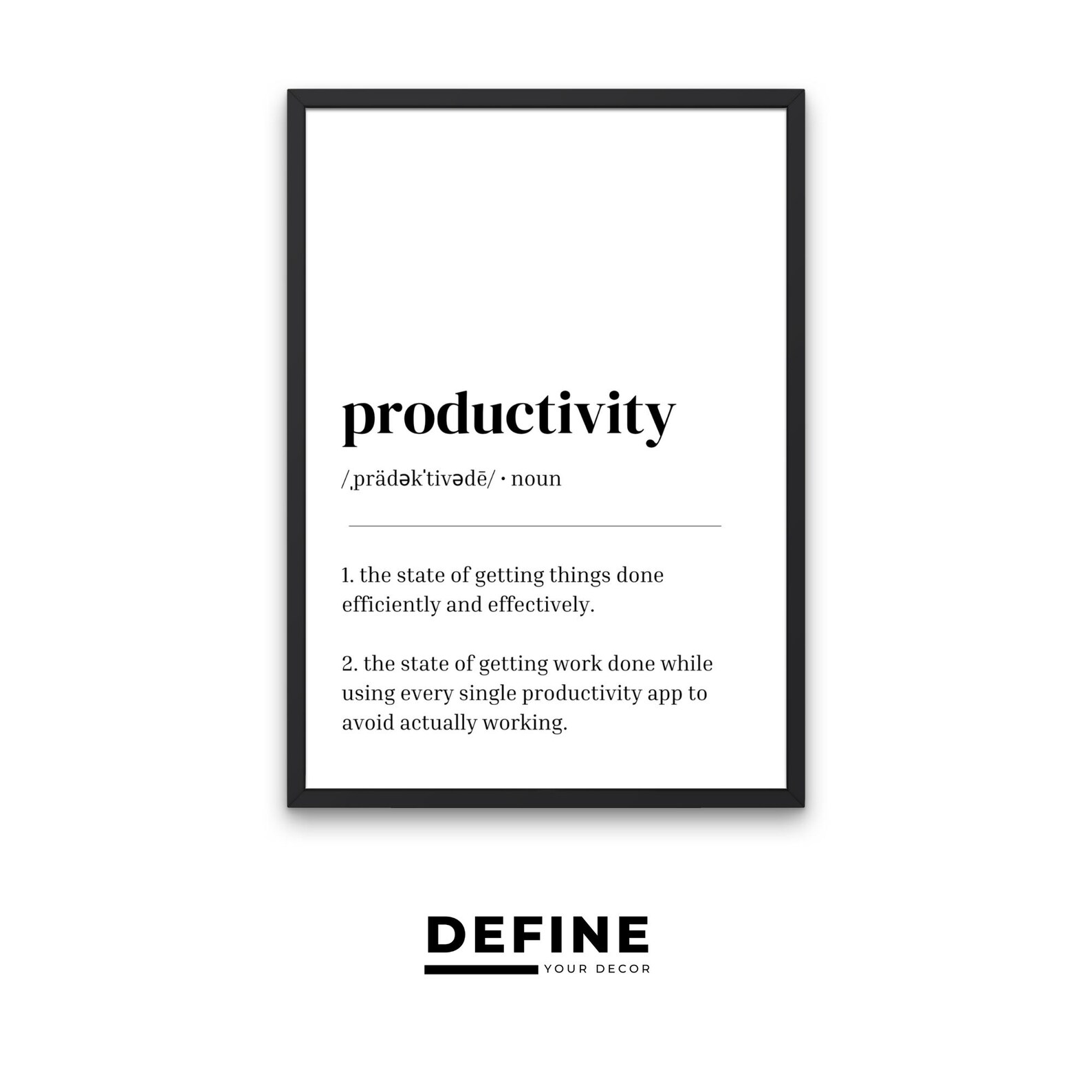 Productivity Definition Printable Art, Workplace Poster, Home Office ...