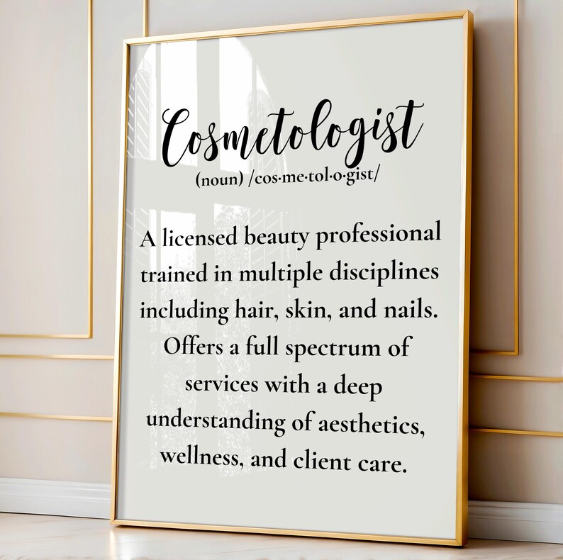 Cosmetologist Definition Art Print | Hair Salon Wall Decor (digital ...