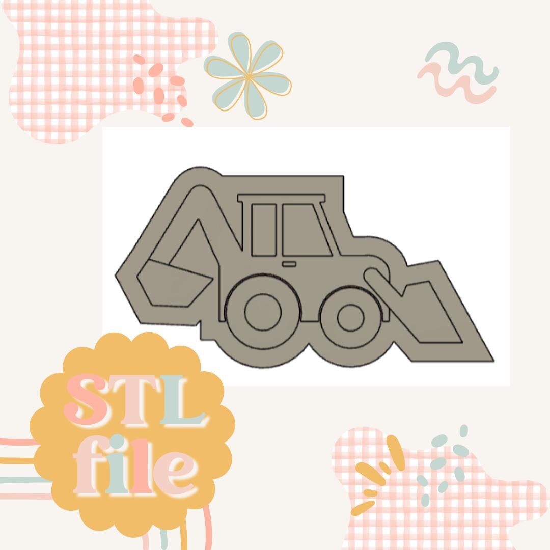 Construction Digger - Cookie Stamp and Cutter STL File - Etsy Australia