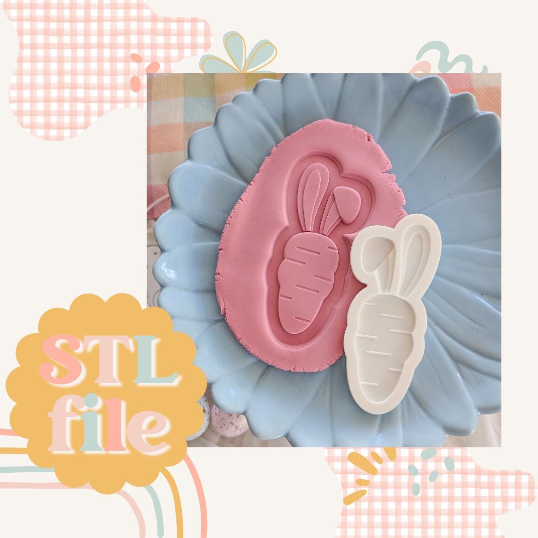 Carrot With Ears - Cookie Stamp and Cutter STL File - Etsy