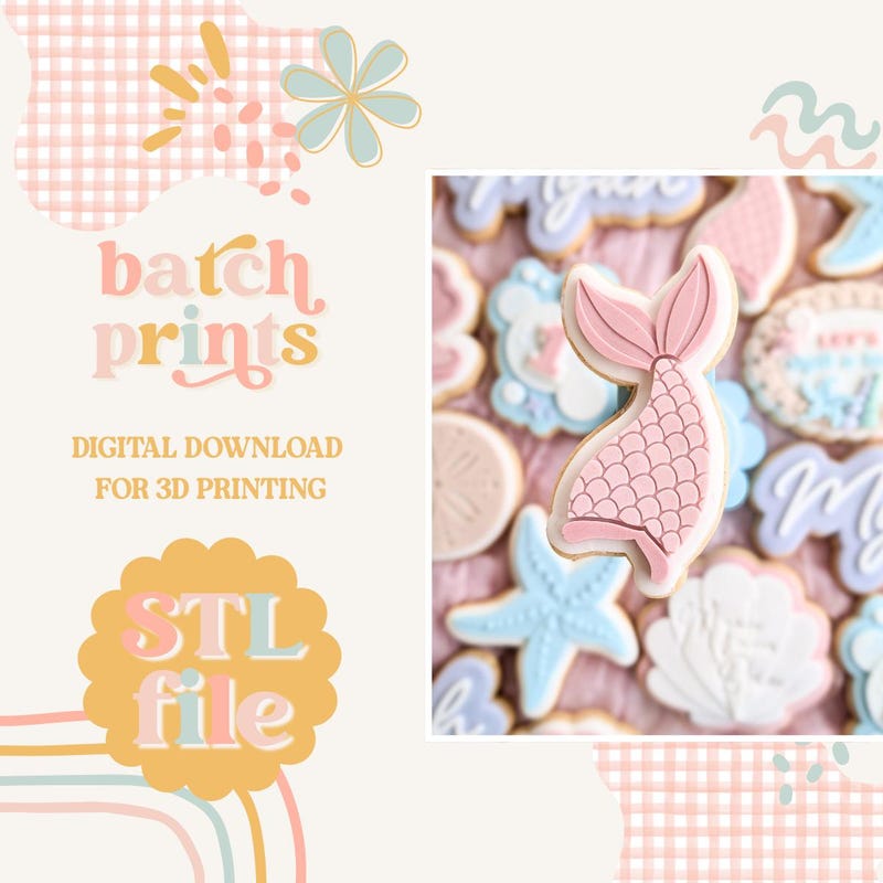 Mermaid Cookie and Stamp - Etsy