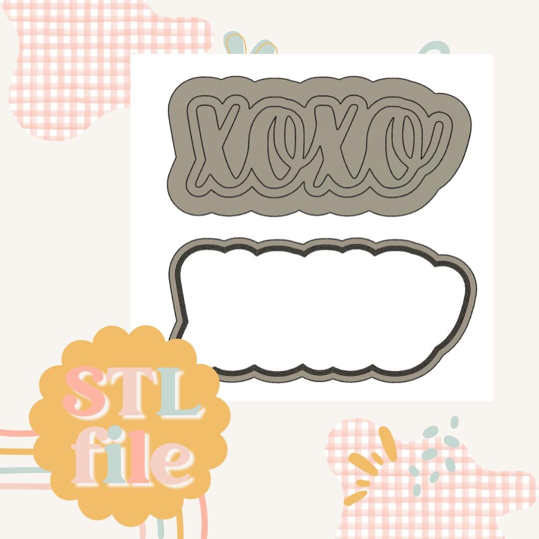 Xoxo - Cookie Stamp and Cutter STL File - Etsy