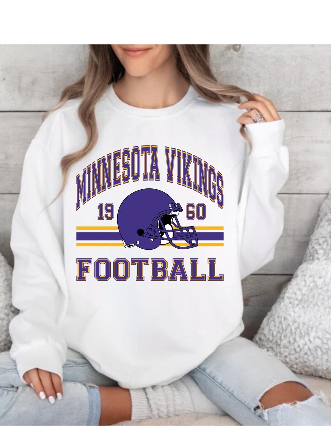 Minnesota Vikings Crewneck Comfort Colors Sweatshirt, Vintage Unisex ...