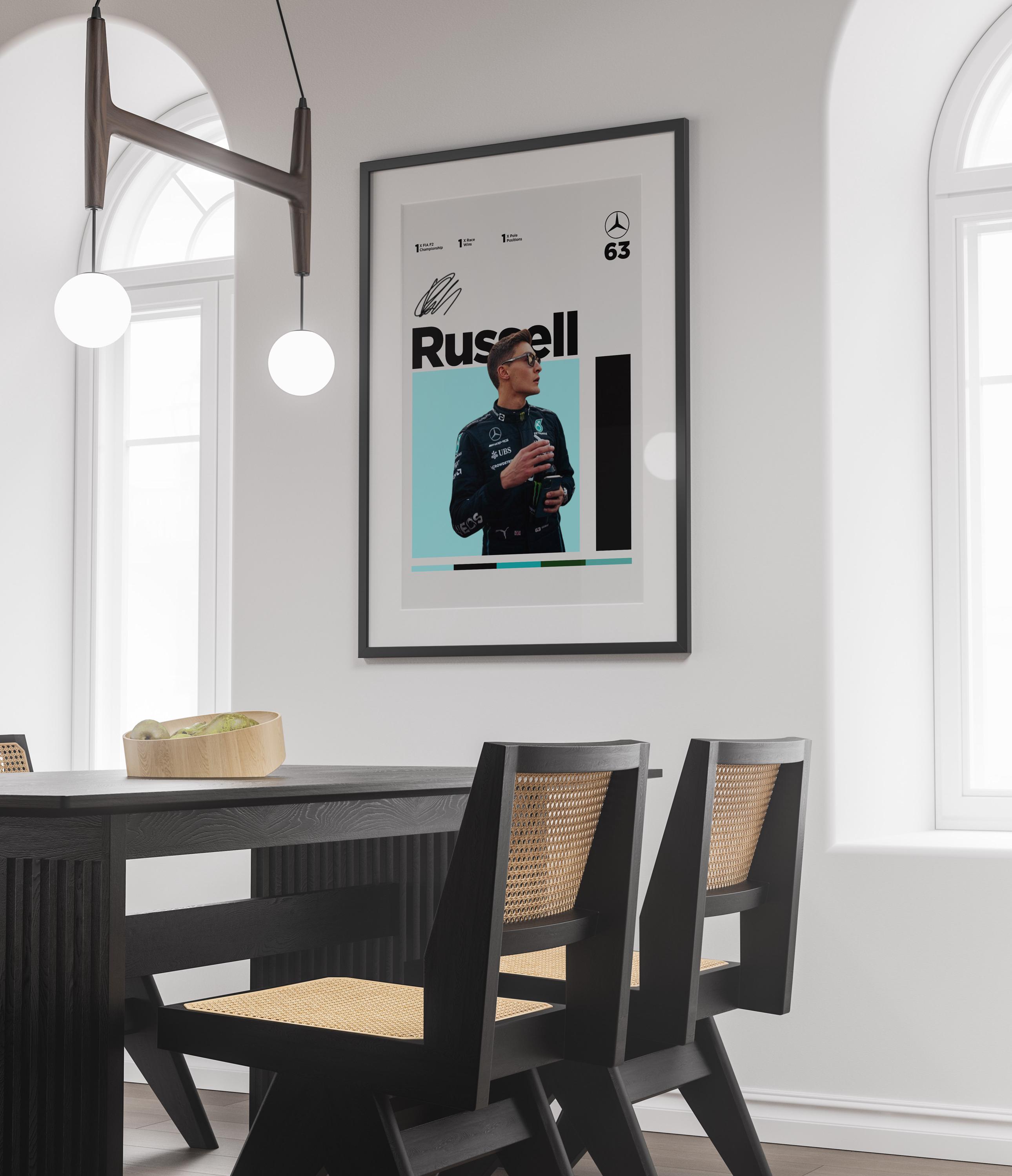 George Russell Poster, Minimalist Poster, Sports Poster, Wall Art ...