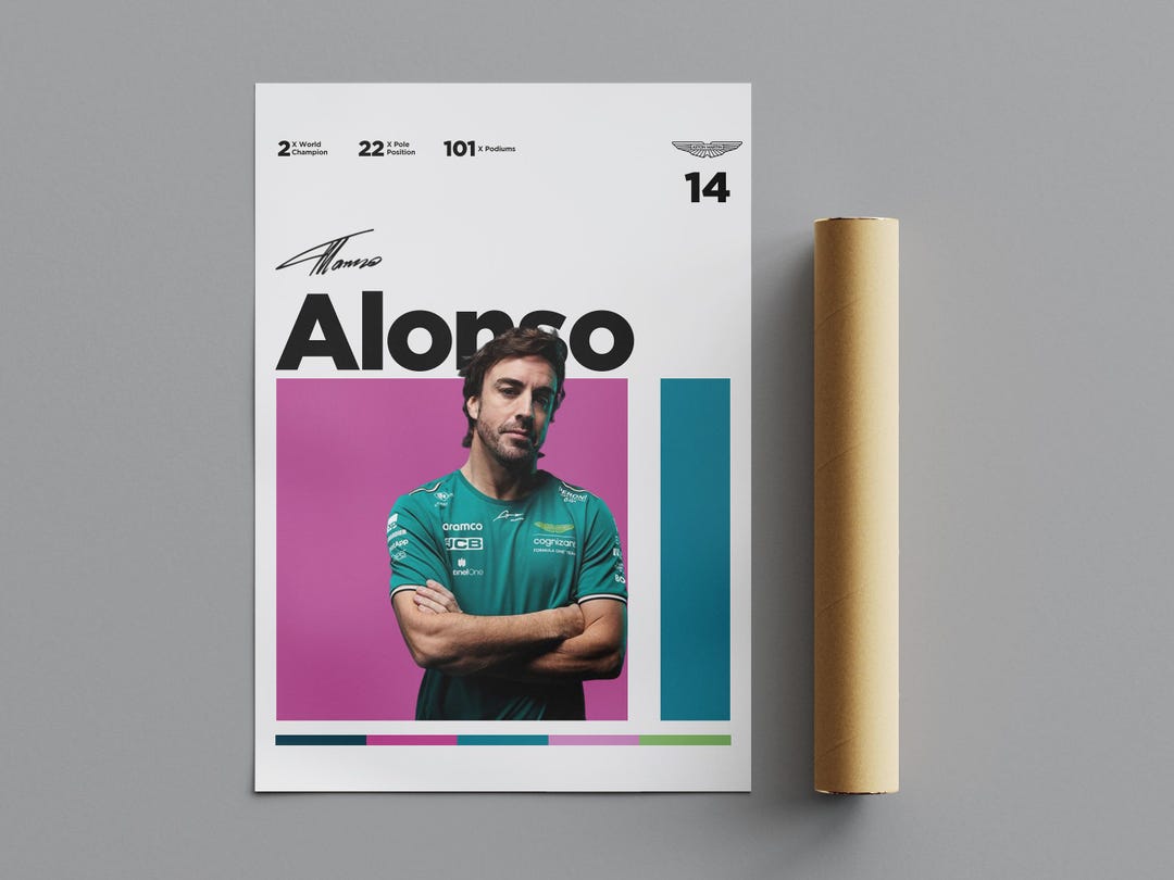 Fernando Alonso Poster, Minimalist Poster, Sports Poster, Wall Art ...