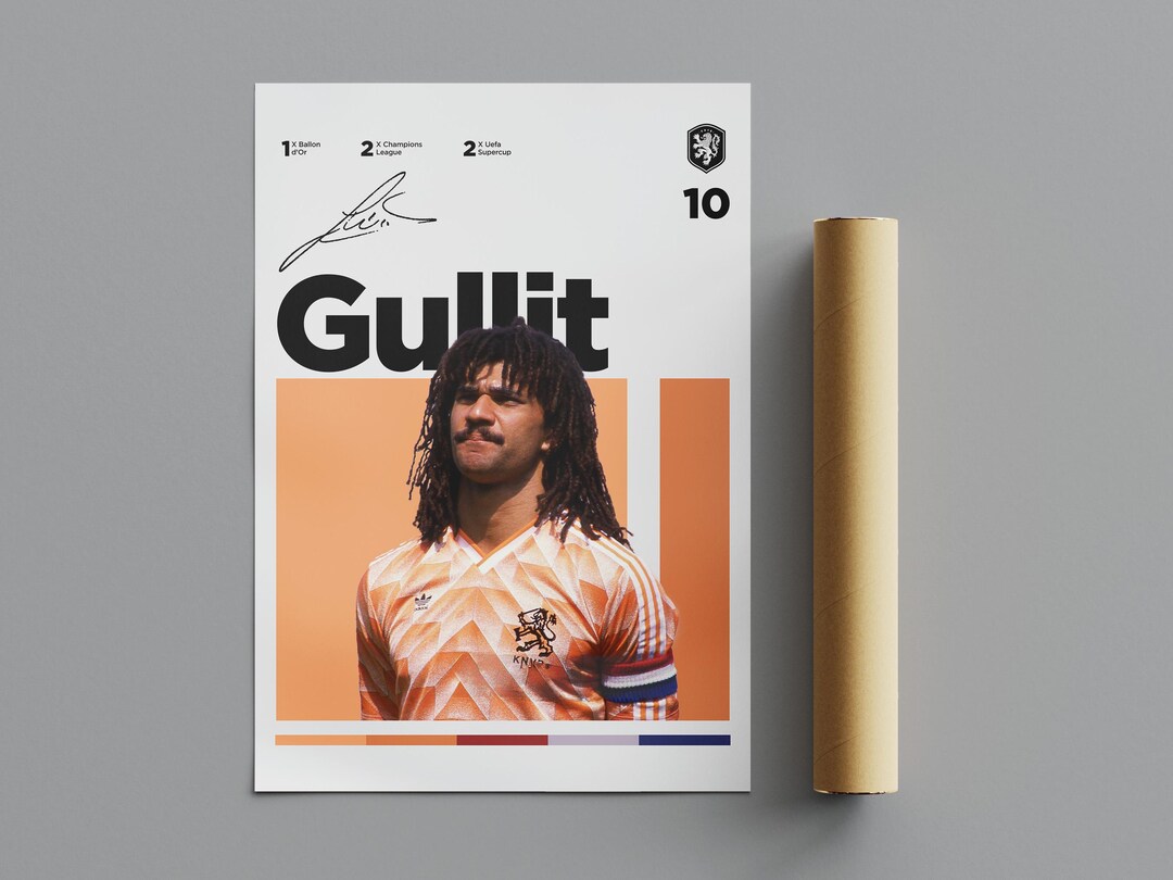 Ruud Gullit Poster, Minimalist Poster, Sports Poster, Wall Art, Wall ...