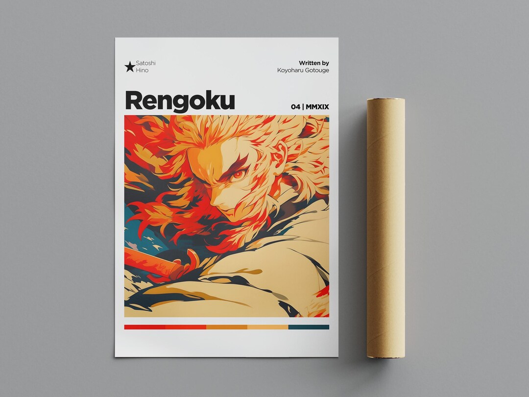 Kyojuro Rengoku Poster, Demon Slayer Poster, Kimetsu No Yaiba Poster ...