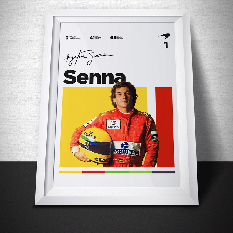 Ayrton Senna Poster, Minimalist Poster, Sports Poster, Wall Art ...