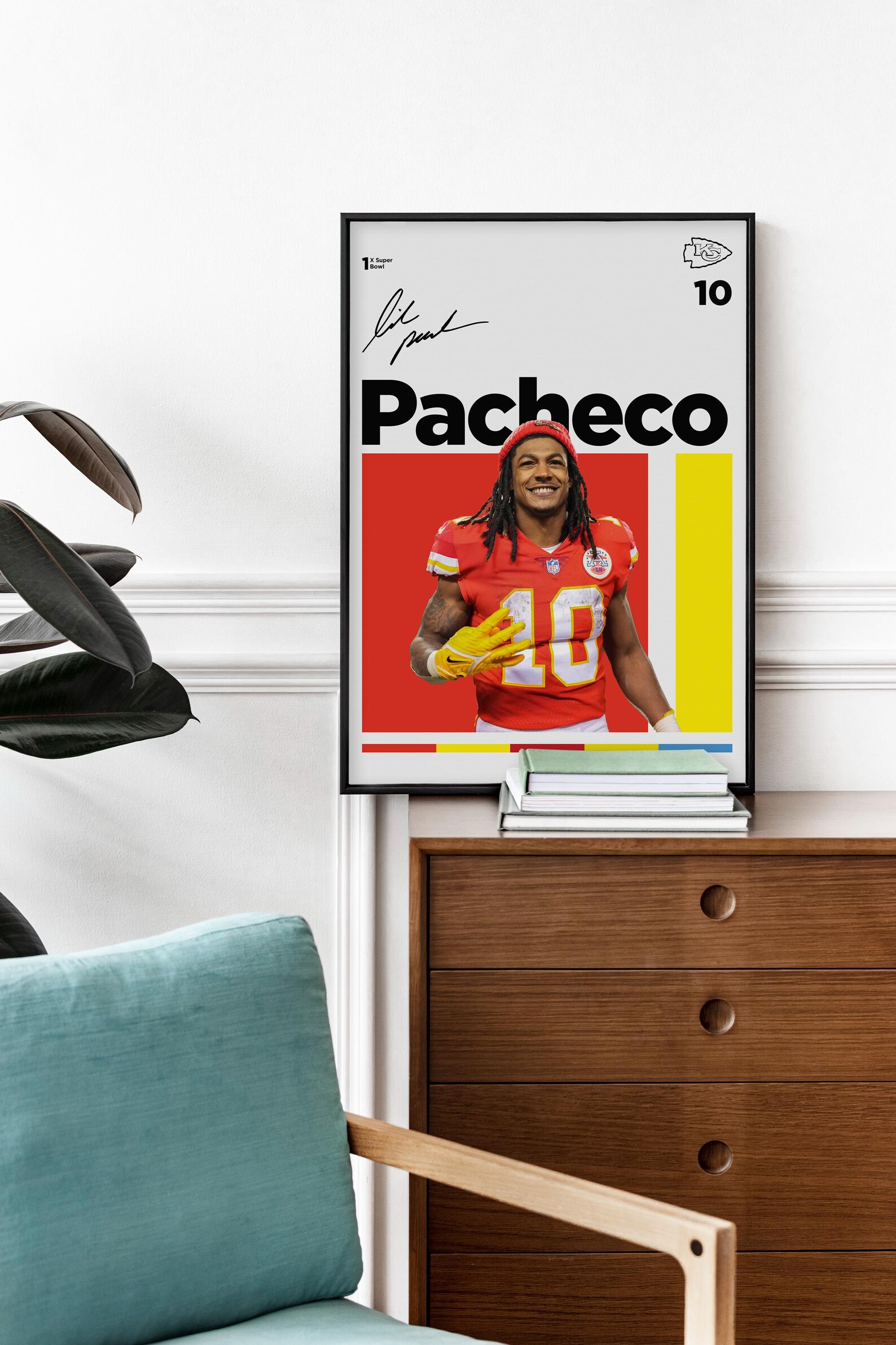 Isiah Pacheco Kansas City Chiefs Poster, Minimalist Poster, Sports ...