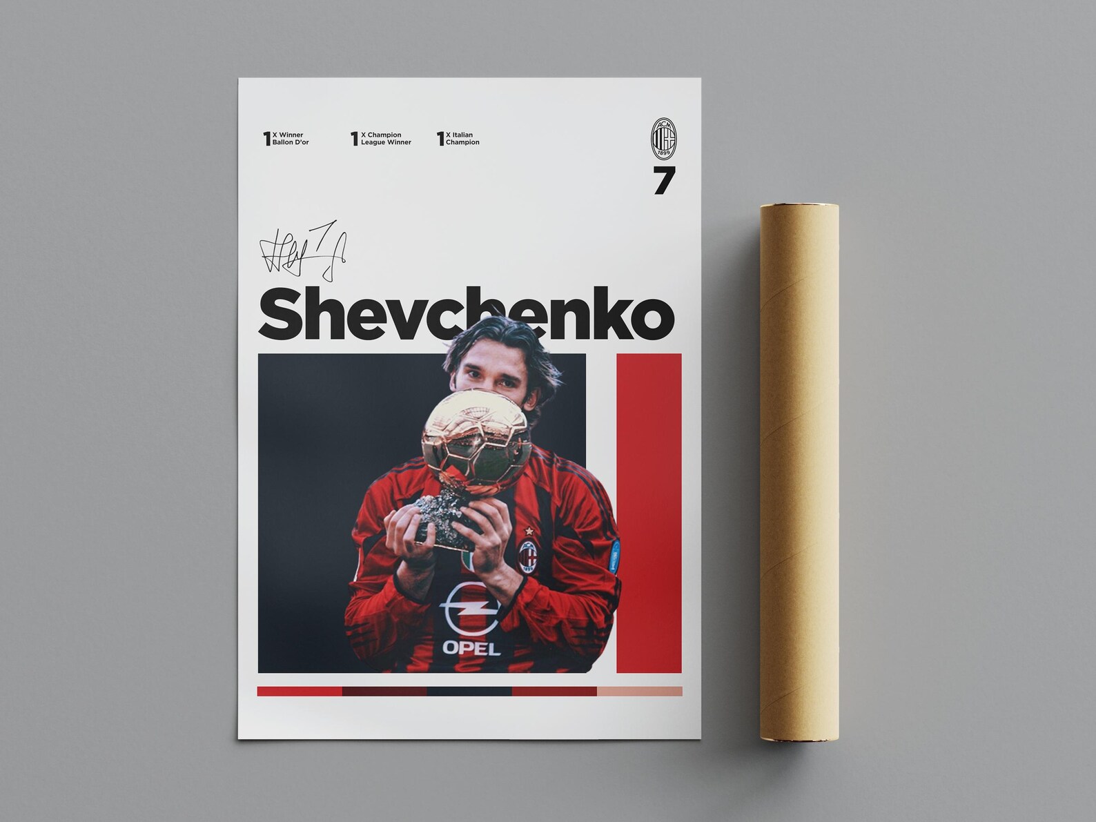Andriy Shevchenko Poster, Minimalist Poster, Sports Poster, Wall Art ...