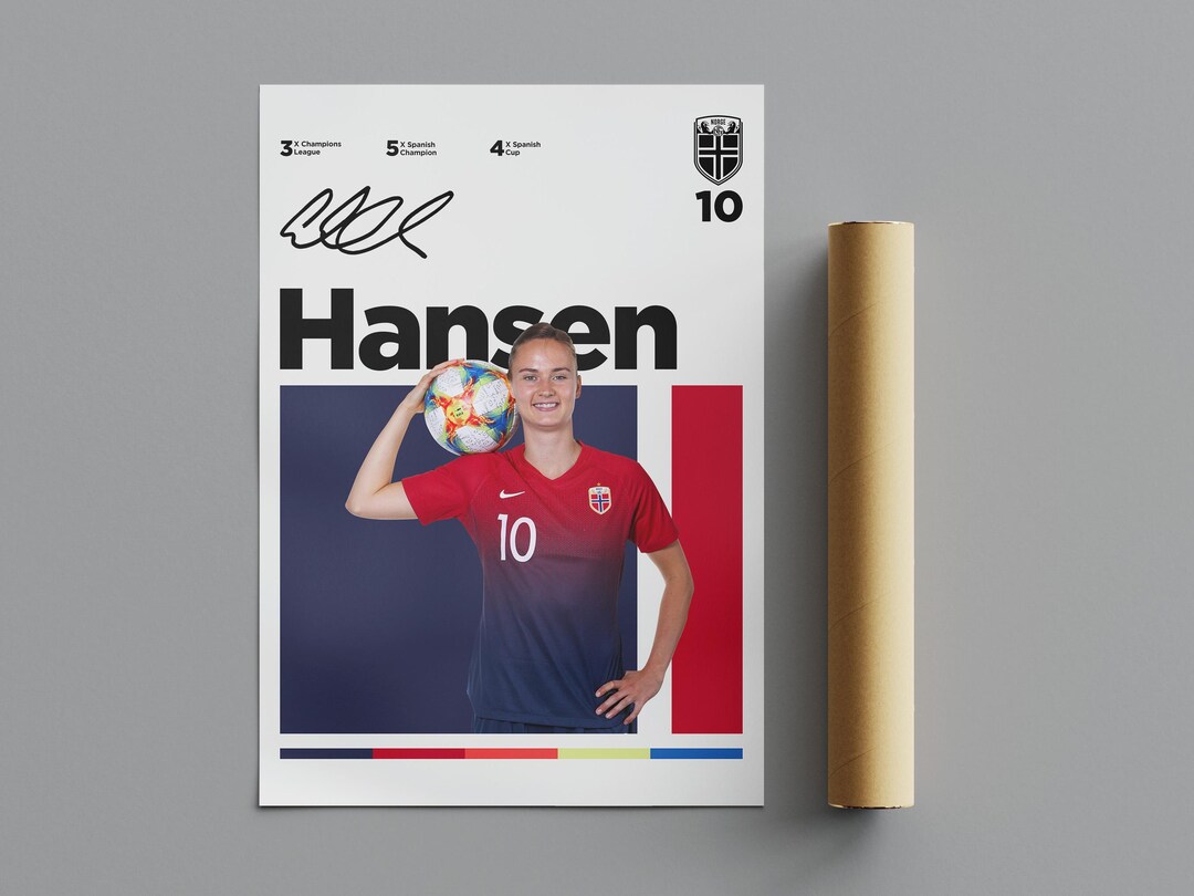 Caroline Graham Hansen Poster, Minimalist Poster, Sports Poster, Wall ...