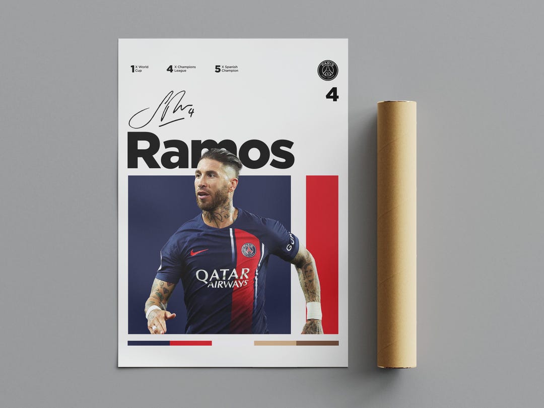 Sergio Ramos Poster, Minimalist Poster, Sports Poster, Wall Art, Wall ...