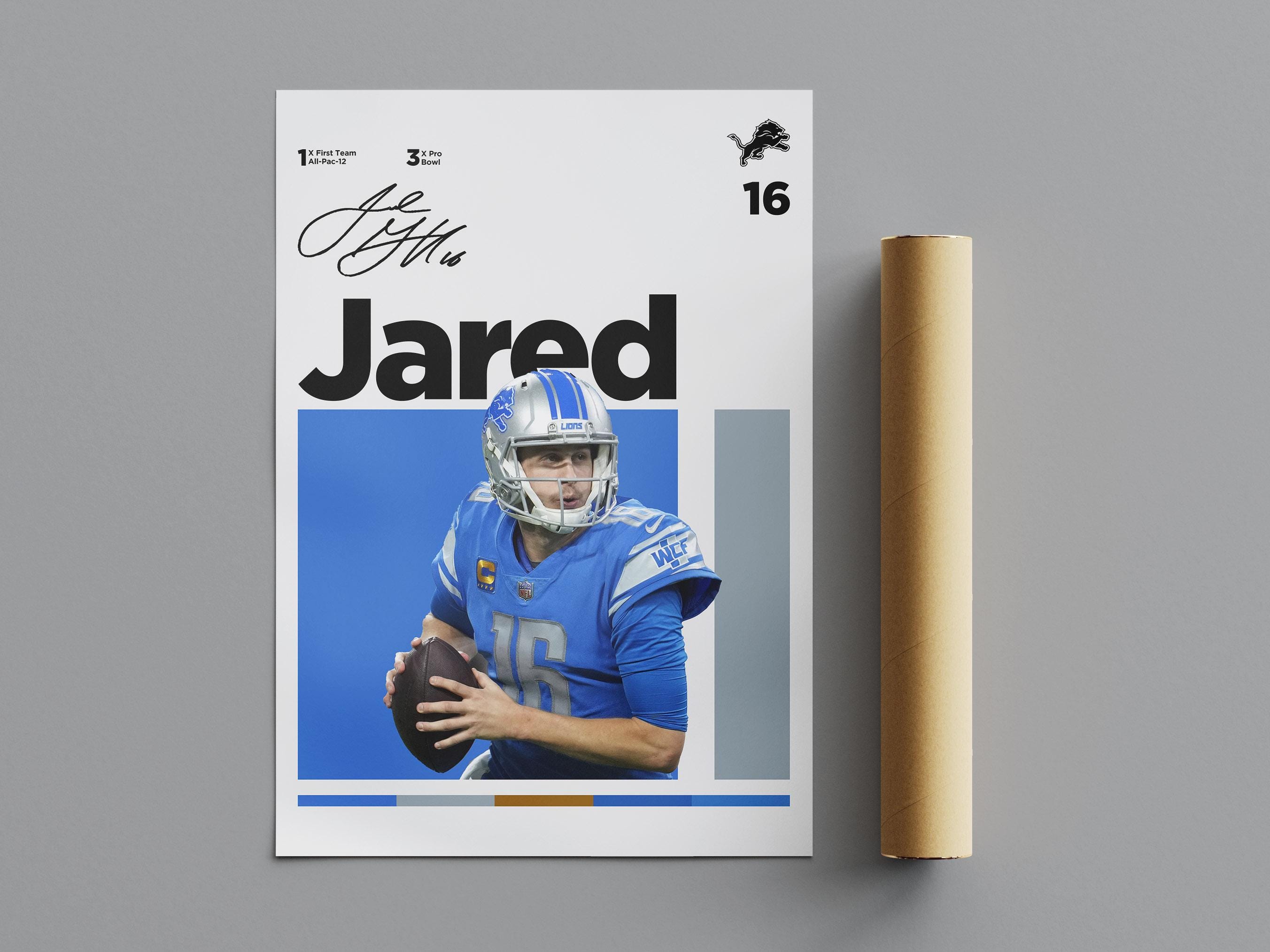 Jared Goff Poster, Minimalist Poster, Sports Poster, Wall Art, Wall ...
