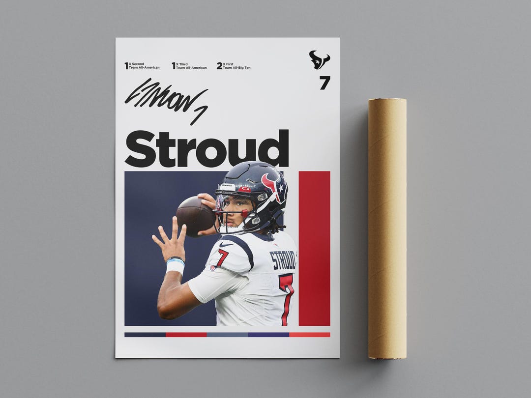 C. J. Stroud Poster, Minimalist Poster, Sports Poster, Wall Art, Wall ...