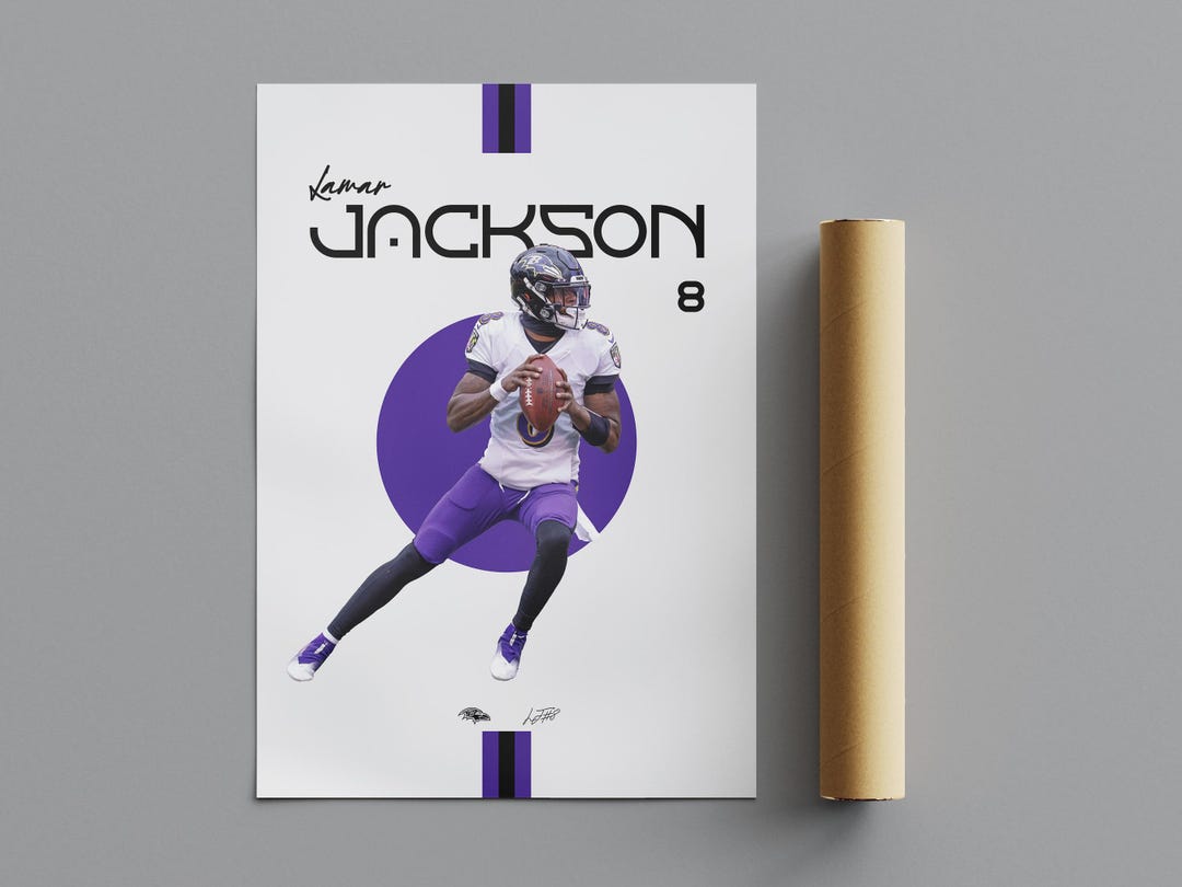 Lamar Jackson Baltimore Ravens Poster, Minimalist Poster, Sports Poster ...