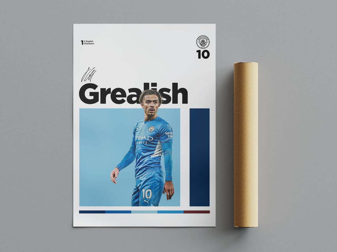 Jack Grealish Poster, Minimalist Poster, Sports Poster, Wall Art, Wall ...