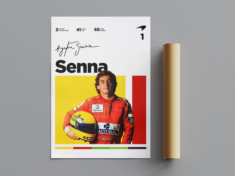 Ayrton Senna Poster, Minimalist Poster, Sports Poster, Wall Art ...