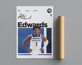 Anthony Edwards Matte Vertical Poster - Etsy