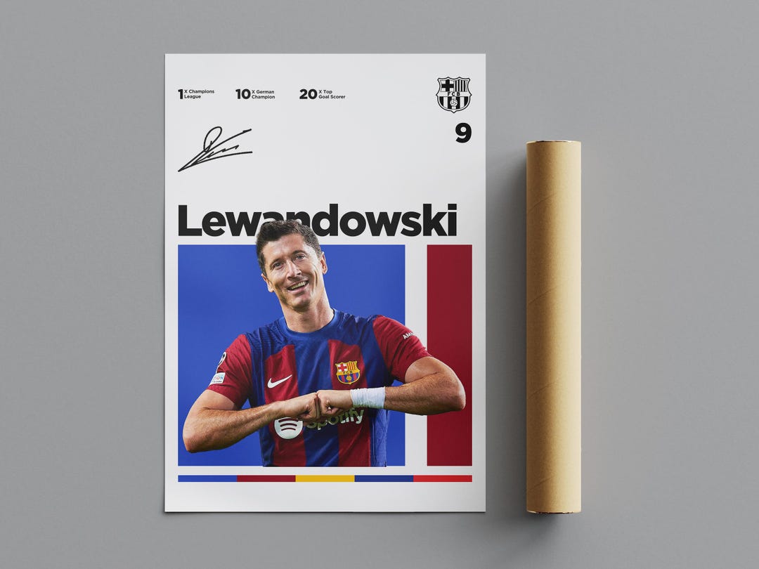 Robert Lewandowski Poster, Minimalist Poster, Sports Poster, Wall Art ...