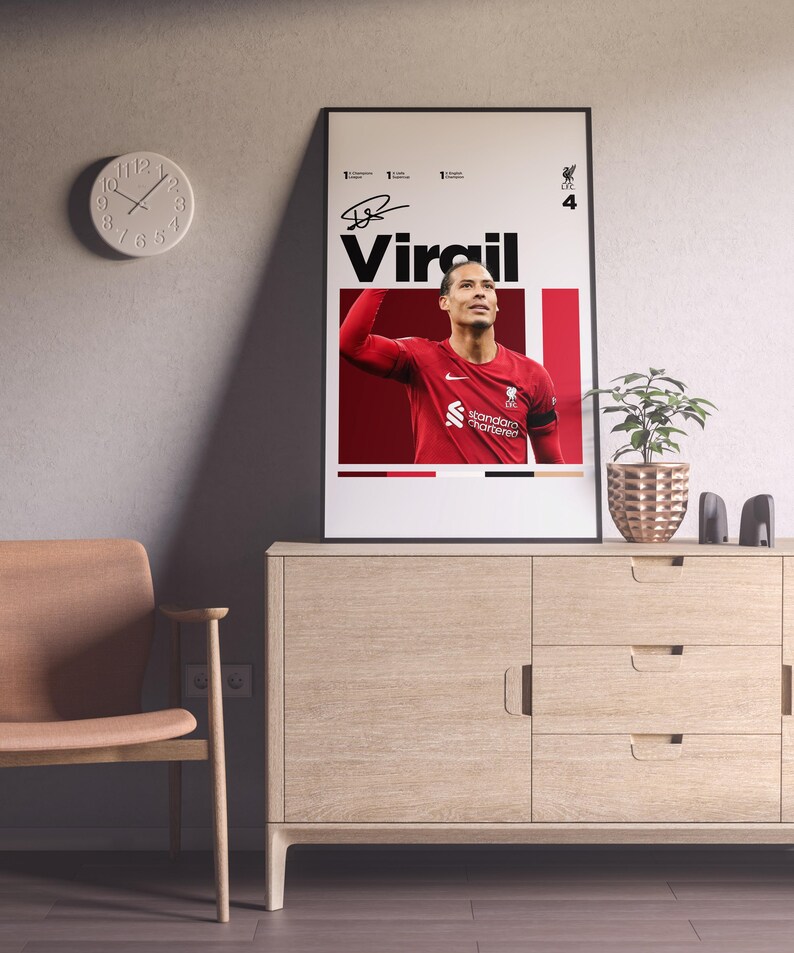 Virgil Van Dijk Poster, Minimalist Poster, Sports Poster, Wall Art ...