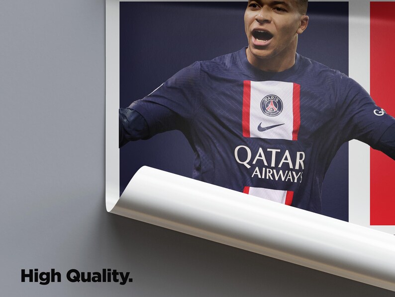 Kylian Mbappé Poster, Minimalist Poster, Sports Poster, Wall Art, Wall ...
