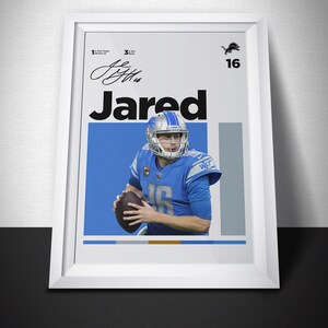 Jared Goff Poster, Minimalist Poster, Sports Poster, Wall Art, Wall ...