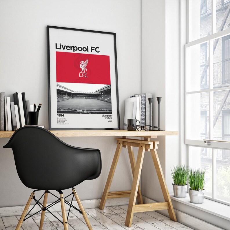 Anfield Stadium Poster, Minimalist Poster, Sports Poster, Wall Art ...