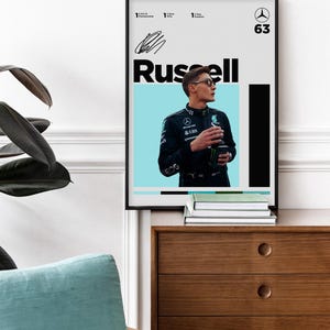 George Russell Poster, Minimalist Poster, Sports Poster, Wall Art ...