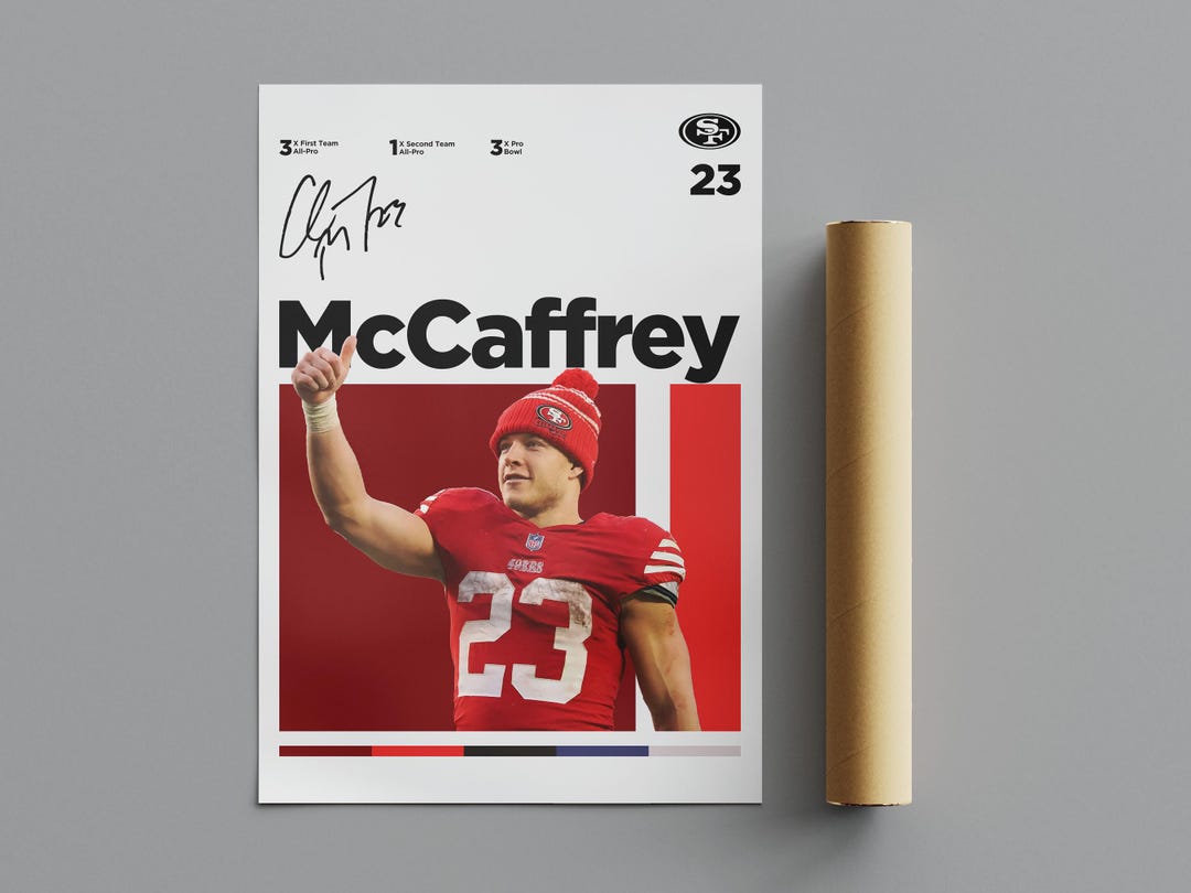 Christian Mccaffrey Poster, Minimalist Poster, Sports Poster, Wall Art ...