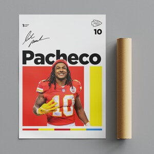 Isiah Pacheco Kansas City Chiefs Poster, Minimalist Poster, Sports ...