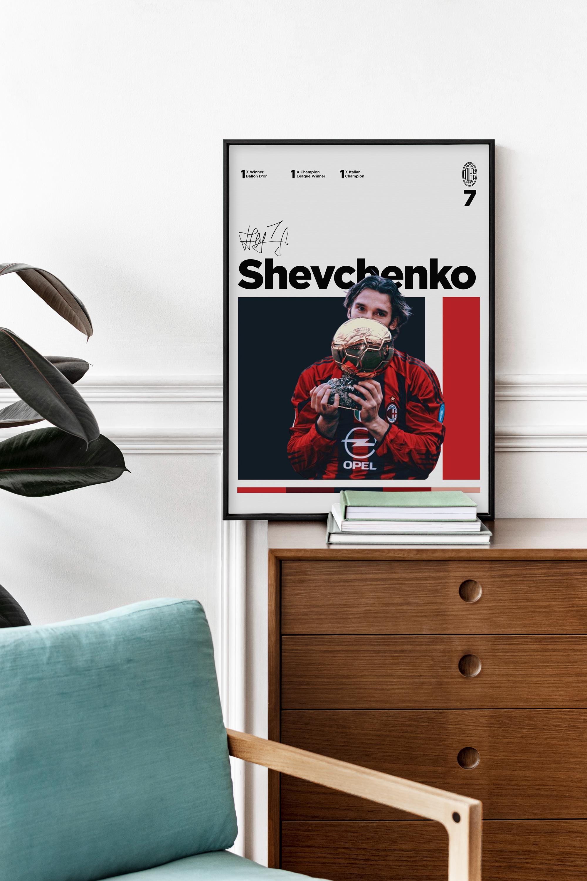 Andriy Shevchenko Poster, Minimalist Poster, Sports Poster, Wall Art ...