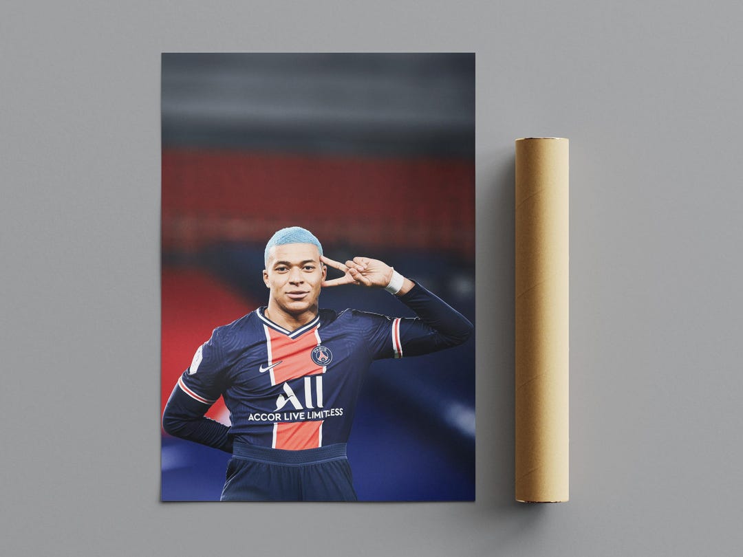 Pôster de Kylian Mbappé, pôster minimalista, pôster esportivo, arte de ...
