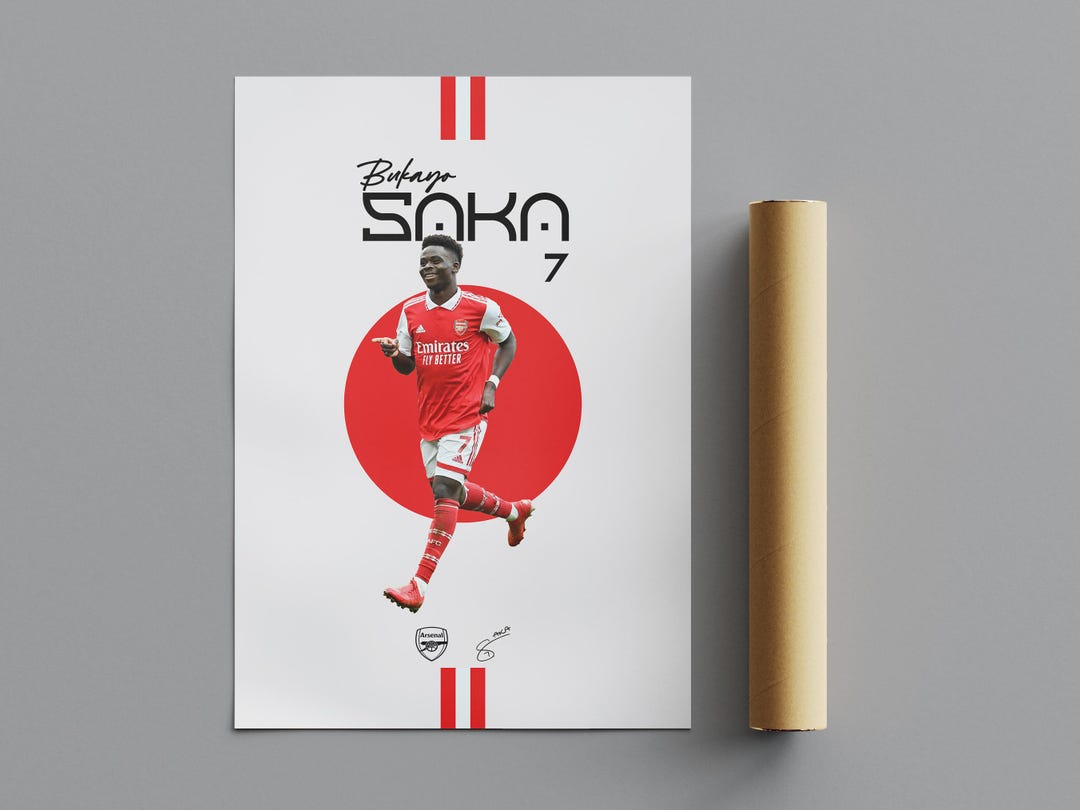 Bukayo Saka Poster, Minimalist Poster, Sports Poster, Wall Art, Wall ...
