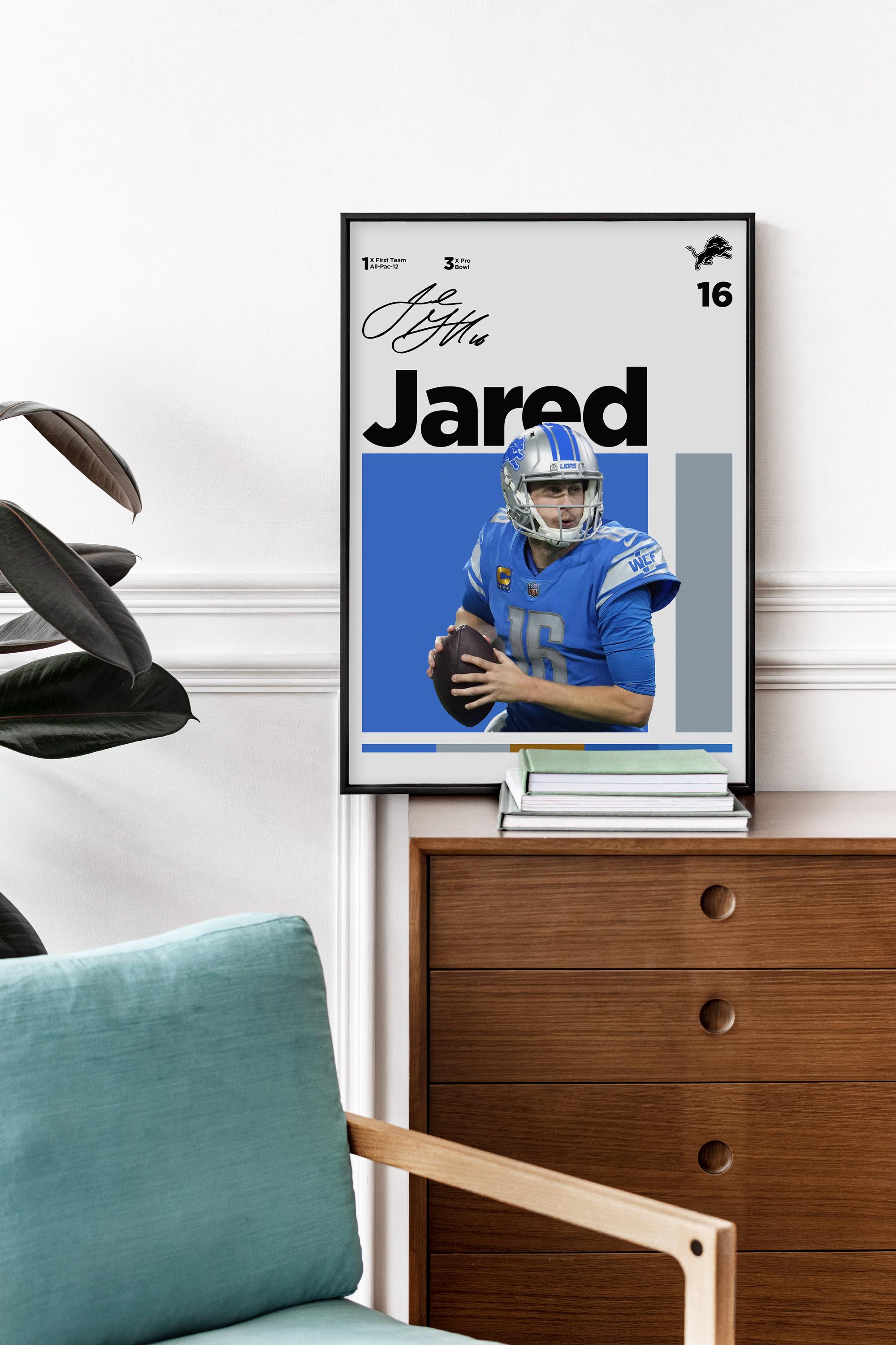Jared Goff Poster, Minimalist Poster, Sports Poster, Wall Art, Wall ...