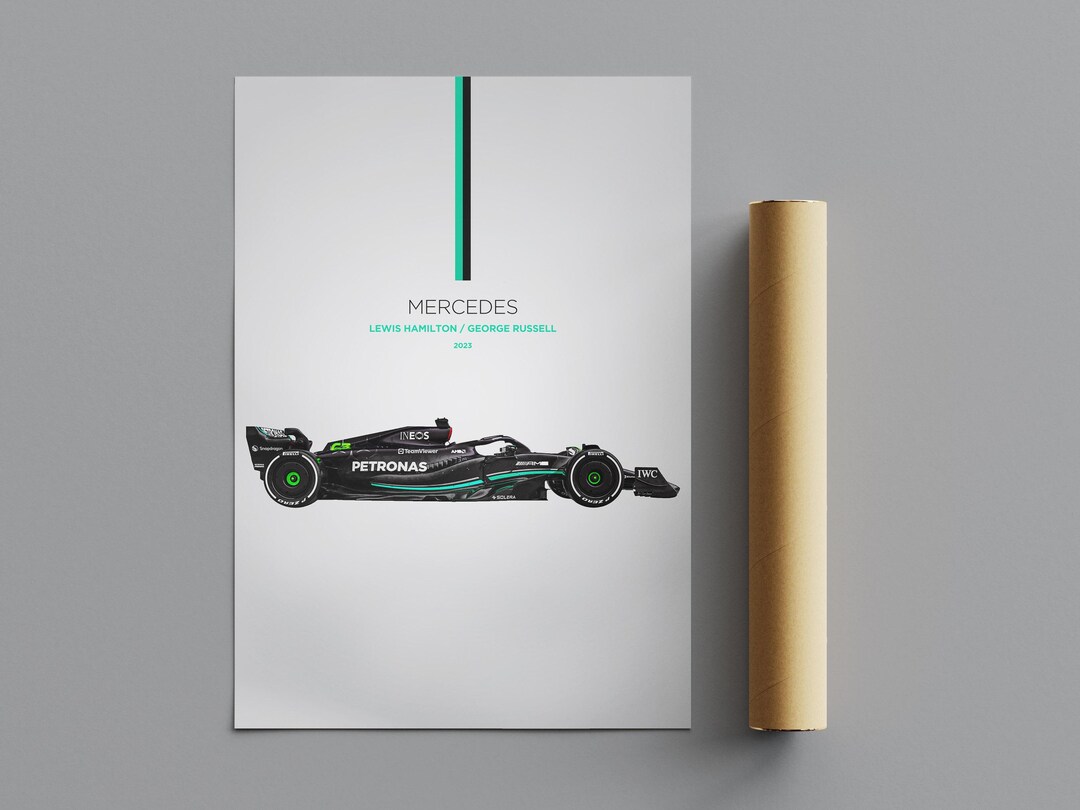 Mercedes F1 Car Poster, Minimalist Poster, Sports Poster, Wall Art ...