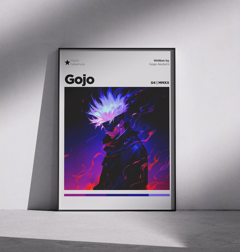 Satoru Gojo Poster, Jujutsu Kaisen Poster, Anime Poster, Wall Art, Wall ...
