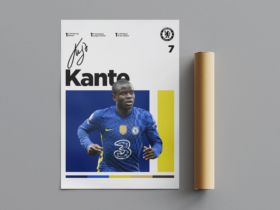 N'golo Kanté Poster, Minimalist Poster, Sports Poster, Wall Art, Wall ...