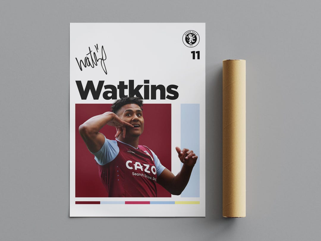 Ollie Watkins Poster, Minimalist Poster, Sports Poster, Wall Art, Wall ...