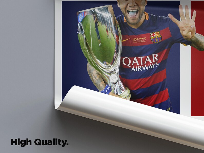 Dani Alves Poster, Minimalist Poster, Sports Poster, Wall Art, Wall ...