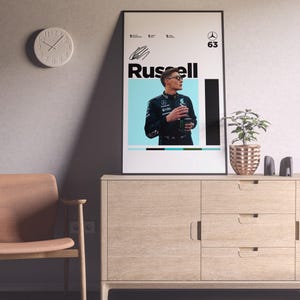 George Russell Poster, Minimalist Poster, Sports Poster, Wall Art ...