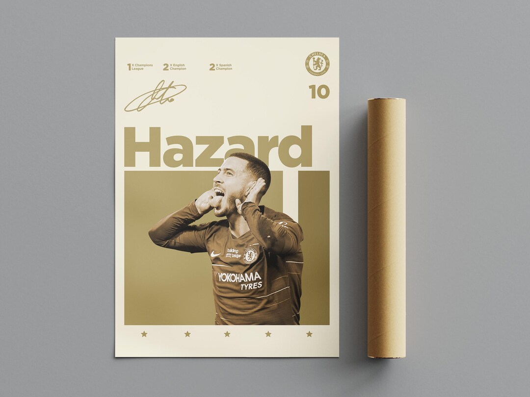 Eden Hazard Poster, Minimalist Poster, Sports Poster, Wall Art, Wall ...