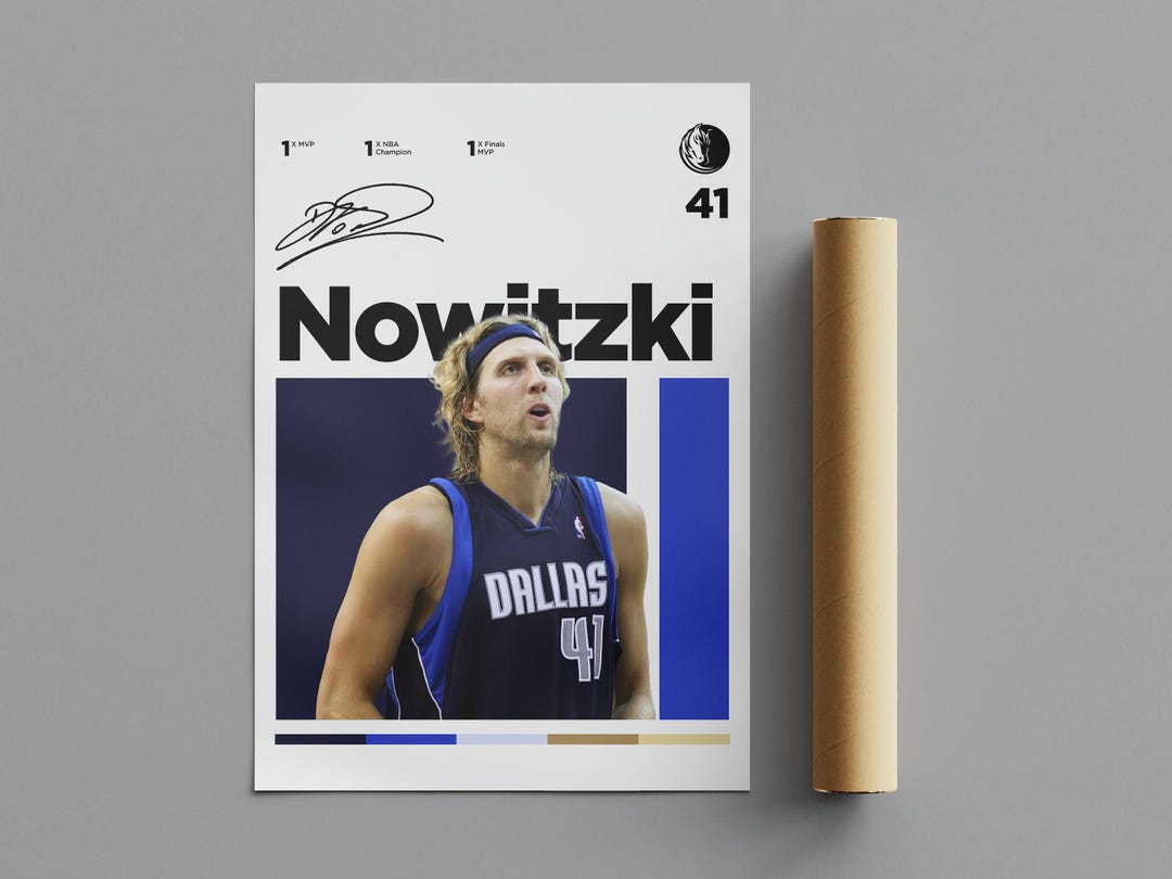 Dirk Nowitzki Poster, Dallas Mavericks Poster, Minimalist Poster ...