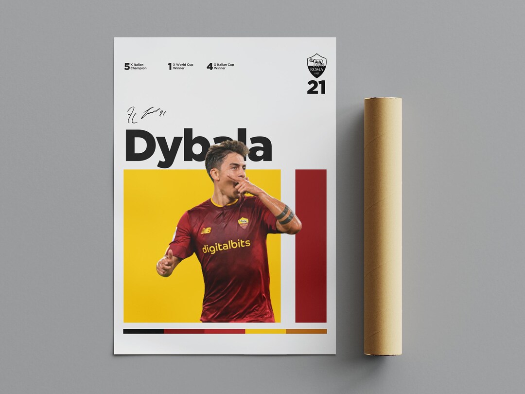 Paulo Dybala Poster, Minimalist Poster, Sports Poster, Wall Art, Wall ...