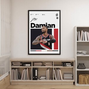 Damian Lillard Poster, Portland Trail Blazers Poster, Minimalist Poster ...