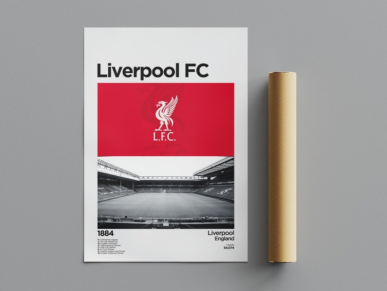 Anfield Stadium Poster, Minimalist Poster, Sports Poster, Wall Art ...